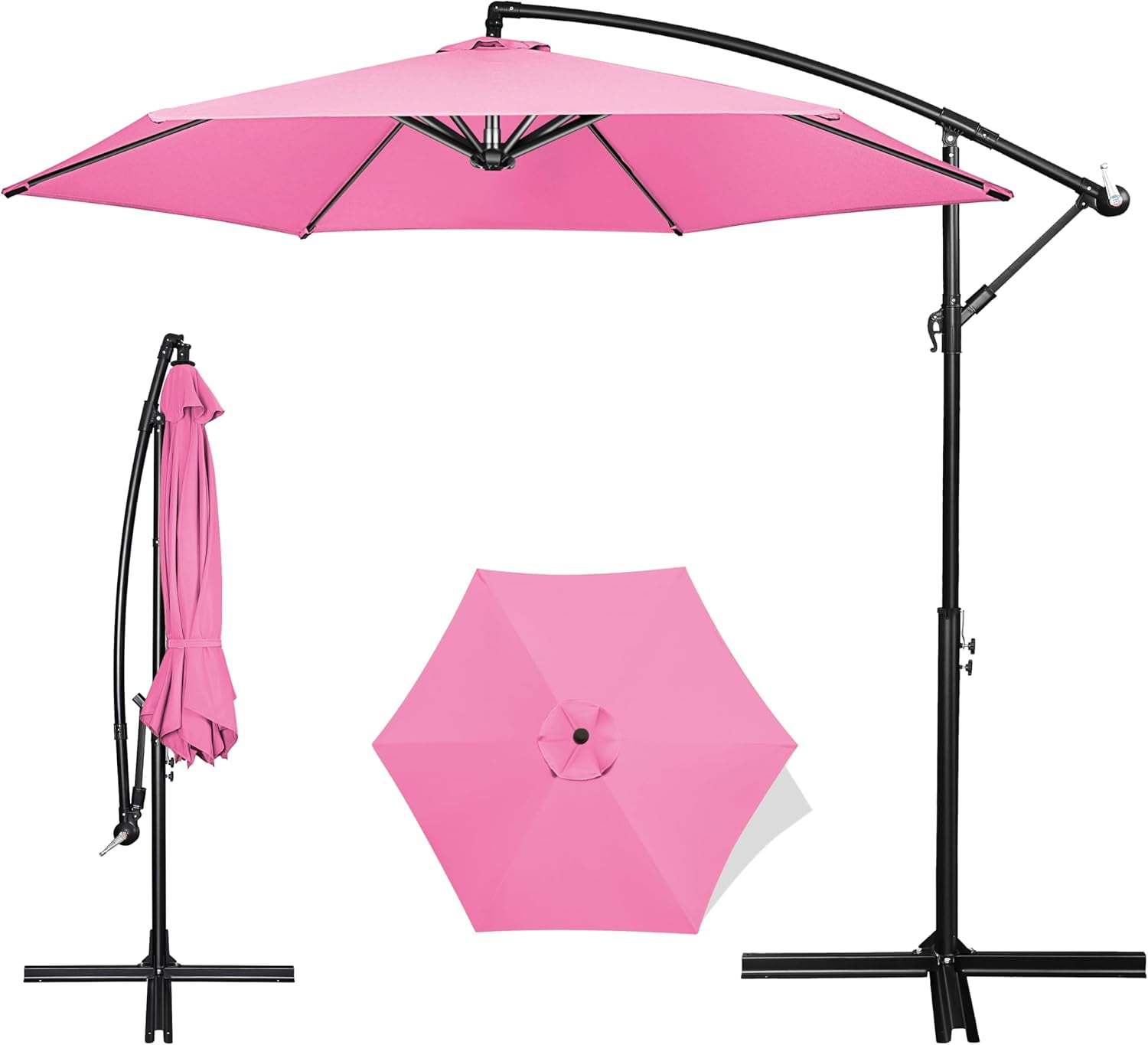 Offset Patio Umbrella, 10 FT Heavy Duty Cantilever Outdoor Umbrella ...