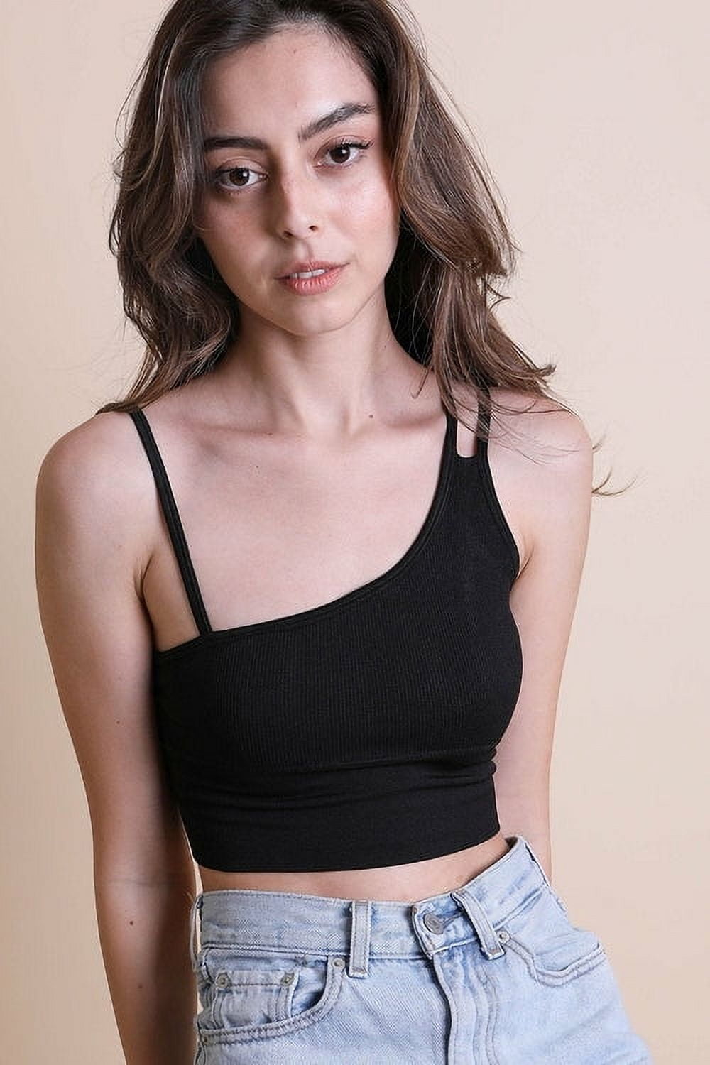 Offset Shoulder Brami Top - Walmart.com