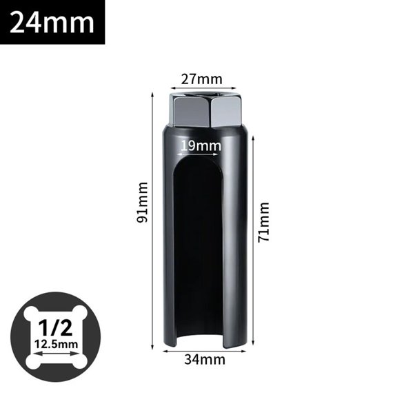 Offset Sleeve O2 Sensor Socket Wrench Removal Tool 22mm 24mm for ...