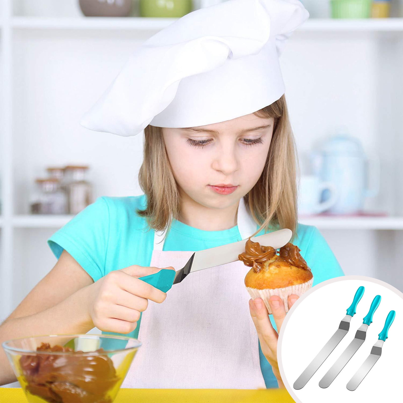 Offset Spatula for Cake, Angled Icing Spatula Set with Flexible ...