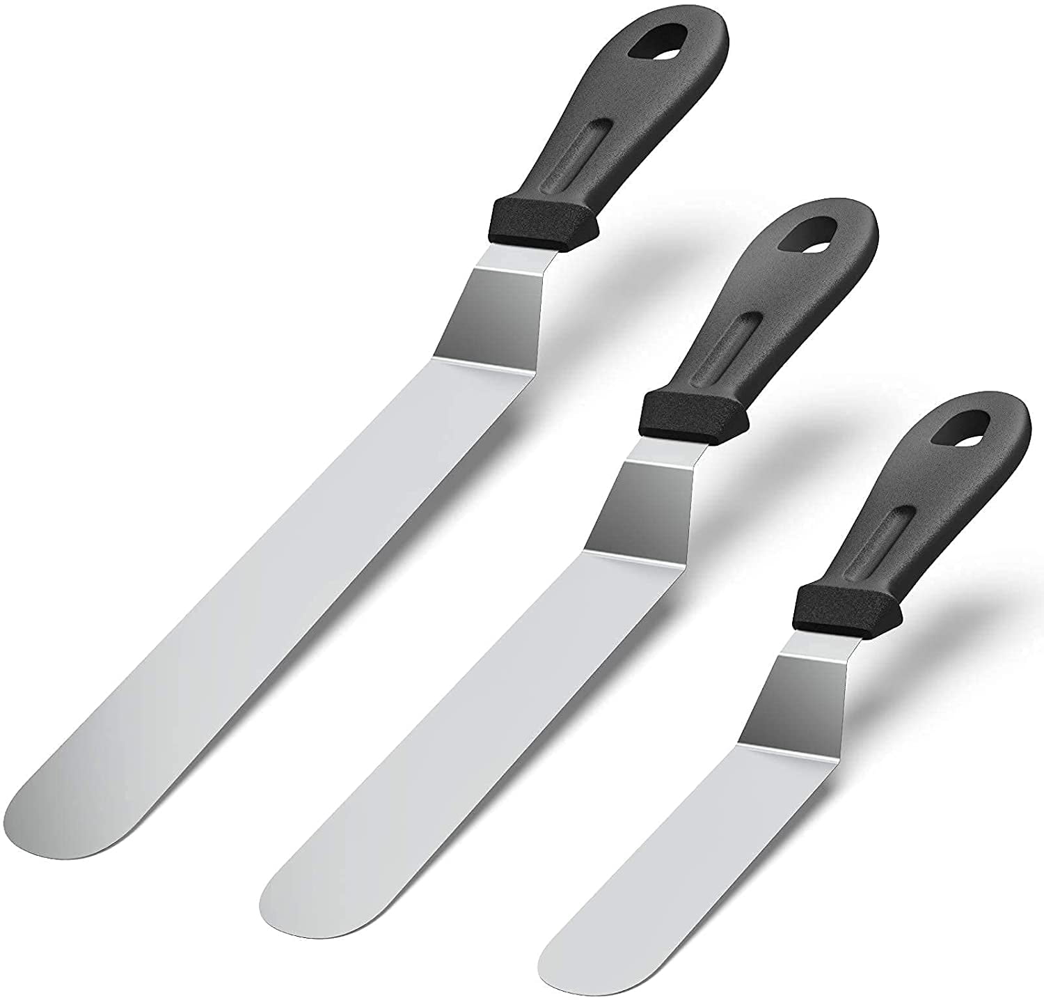 Offset Spatula Set of 3 (6, 8 and 10 Inch Blade) Dishwasher Safe ...