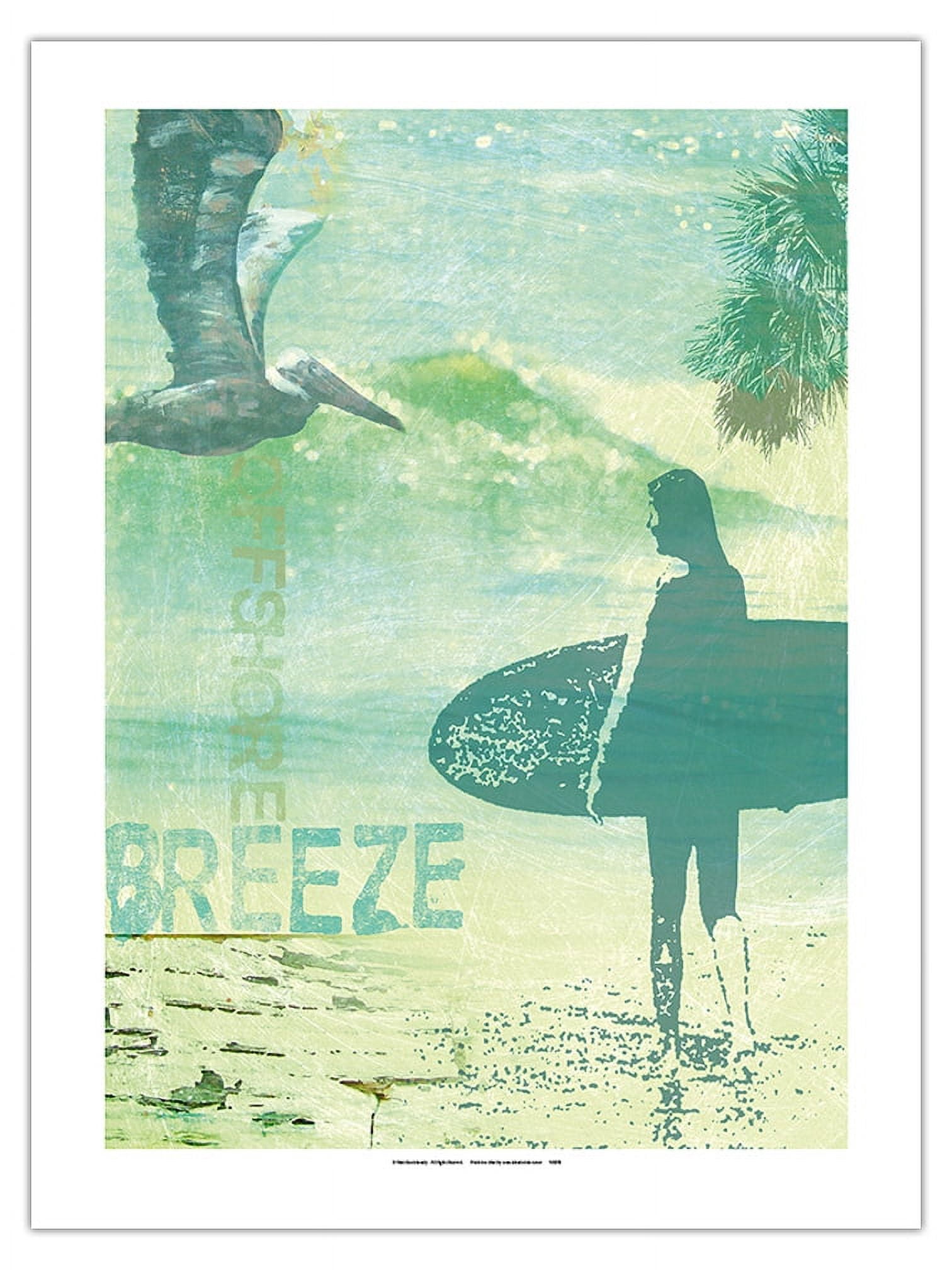 Offshore Breeze - Surfer Girl - Original Collage Art by Wade ...