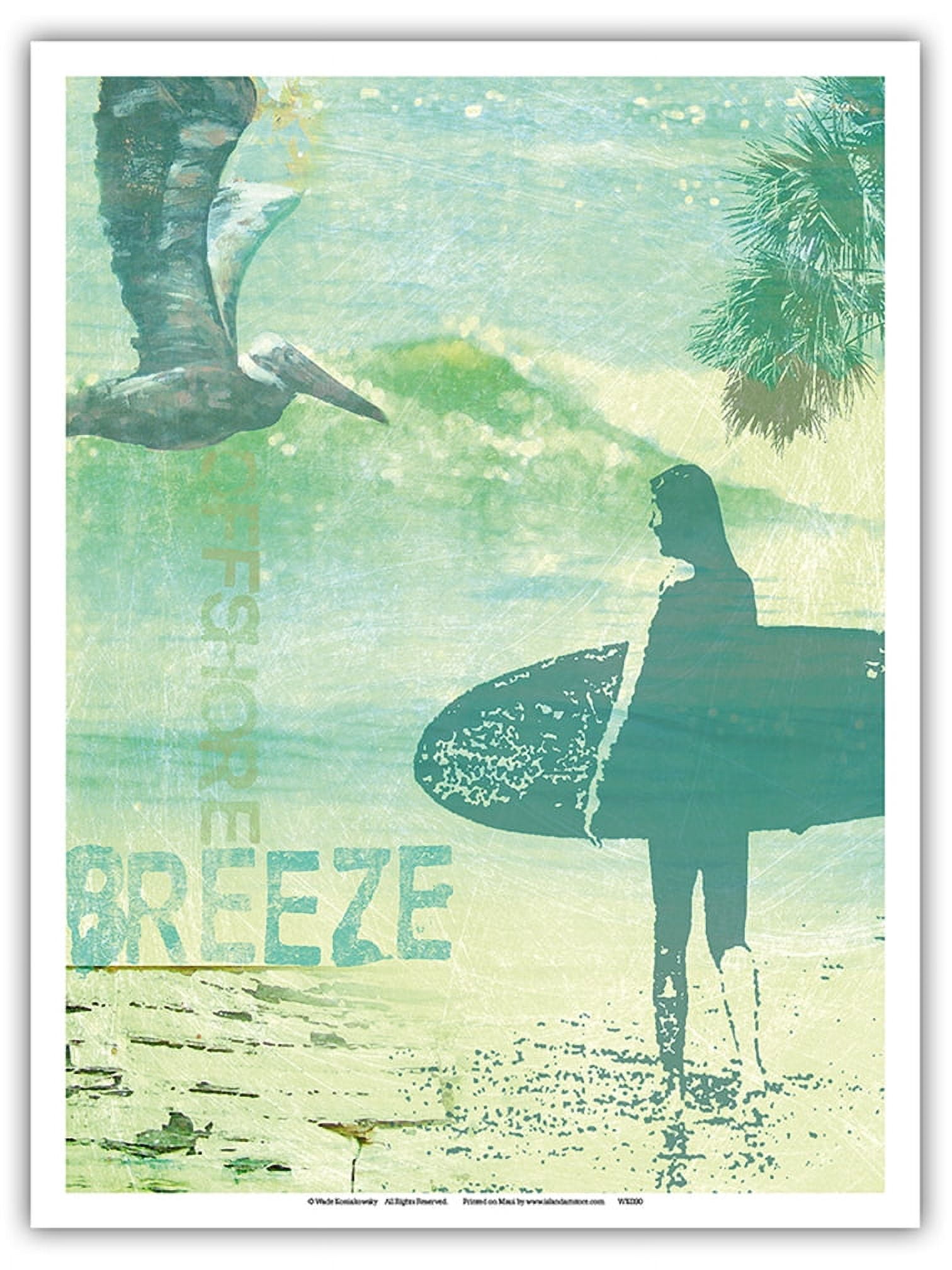 Offshore Breeze - Surfer Girl - Original Collage Art by Wade ...