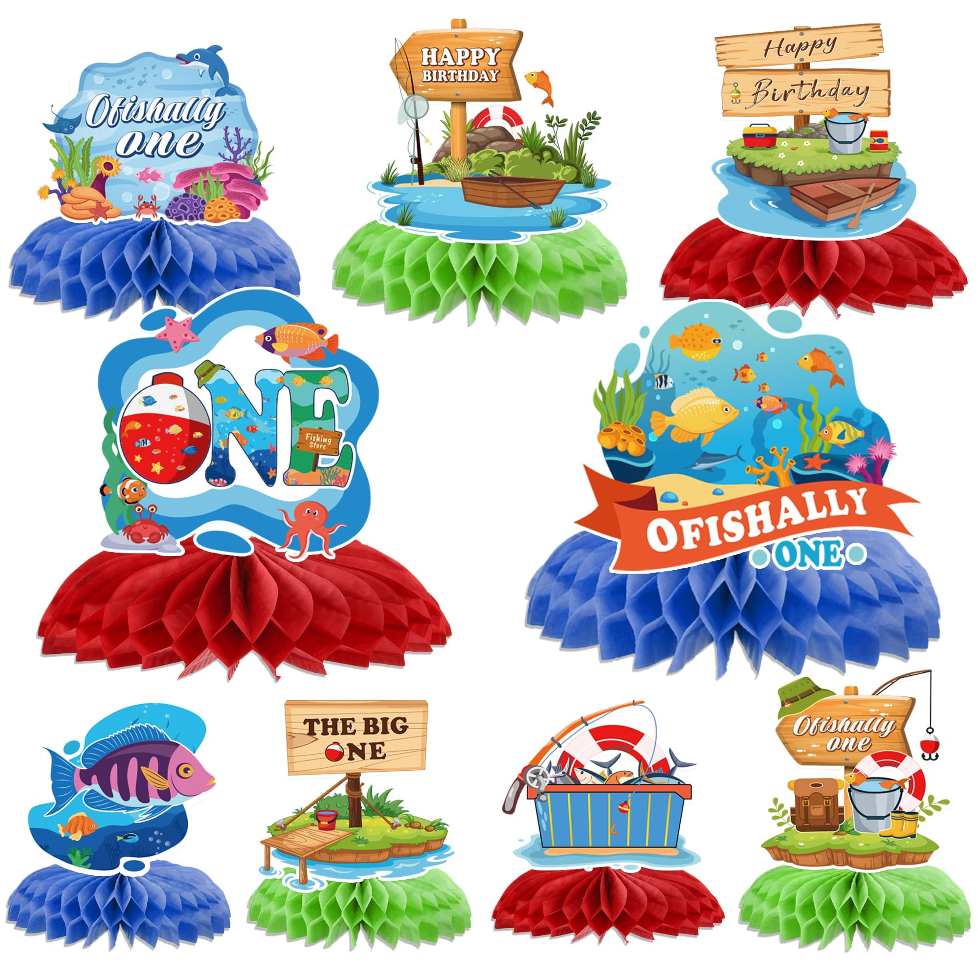 Ofishally One Birthday Party Decorations - O Fishally One Centerpieces ...