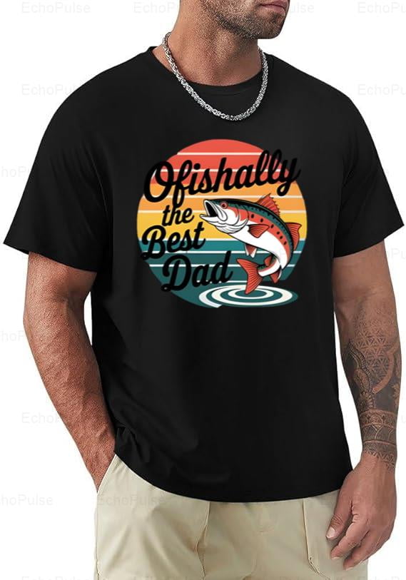 Ofishally The Best Dad Retro Funny Fishing Father T-Shirt - Walmart.com