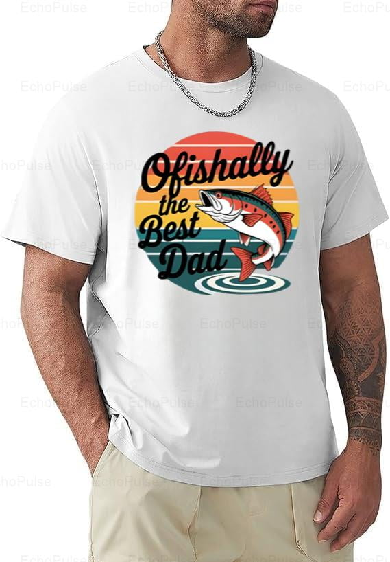 Ofishally The Best Dad Retro Funny Fishing Father T-Shirt - Walmart.com