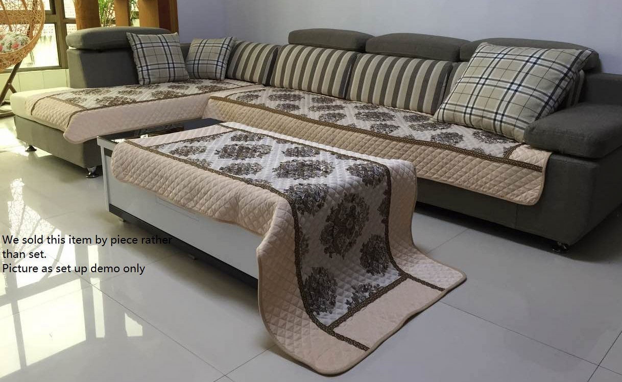 Ofit® High Quality Chenille Quilted Sectional Sofa Loveseat Throw ...