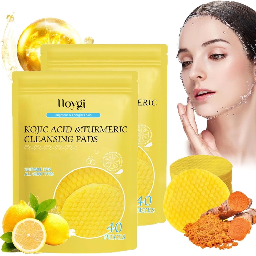 Ofocase 40PCS Turmeric Kojic Acid Cleansing Pads, Exfoliating Pads for ...