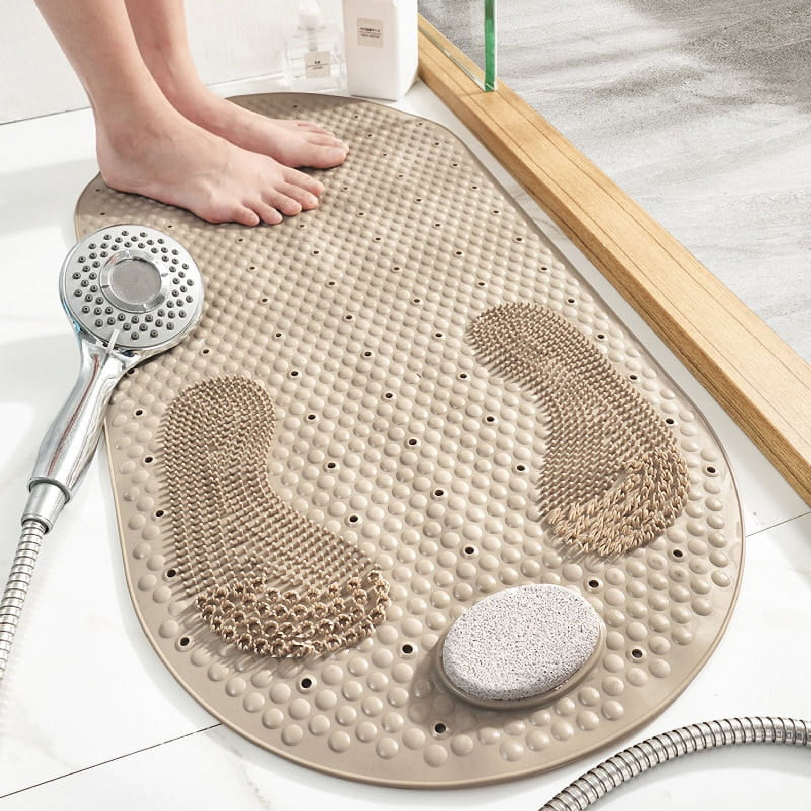 Ofocase Foot Scrubber Shower Mat, Oval Bathtub Mat with Antislip ...