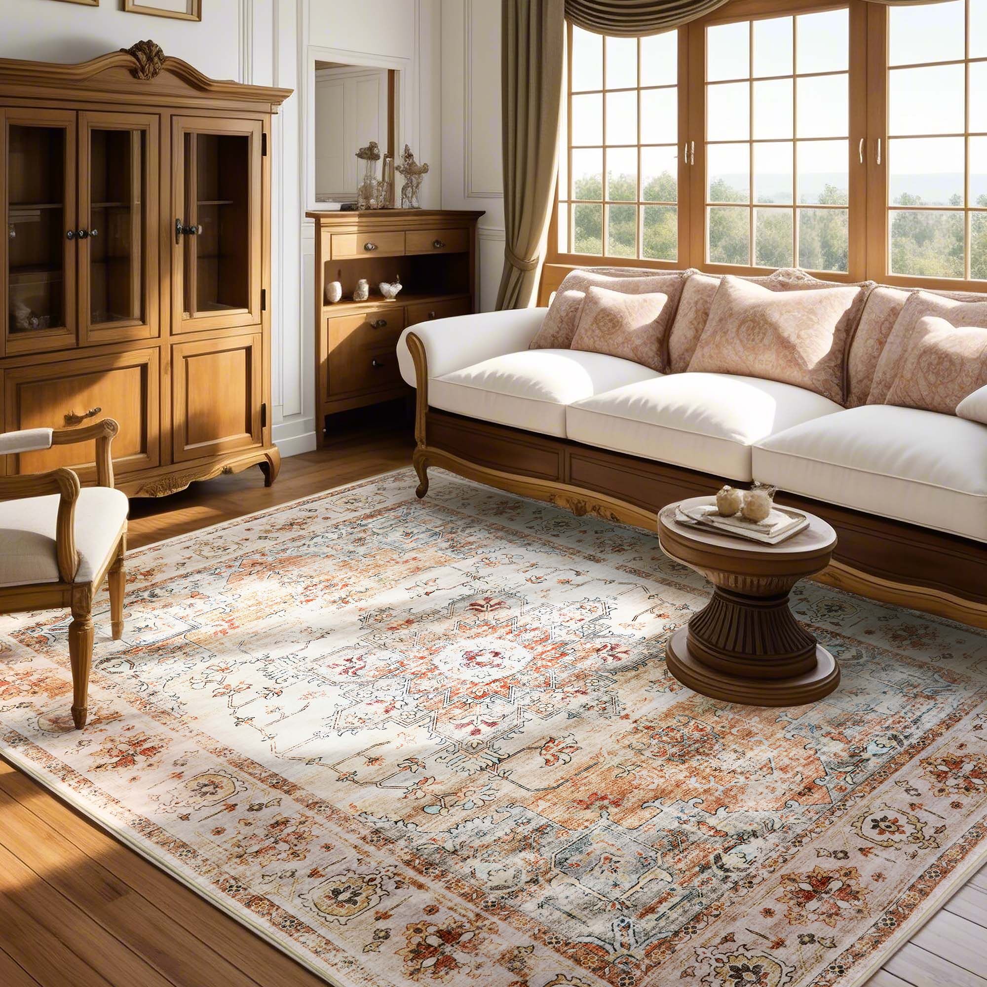 Ofoor Area Rugs for Living Room 5'x7' Washable Rugs Retro Large Area ...