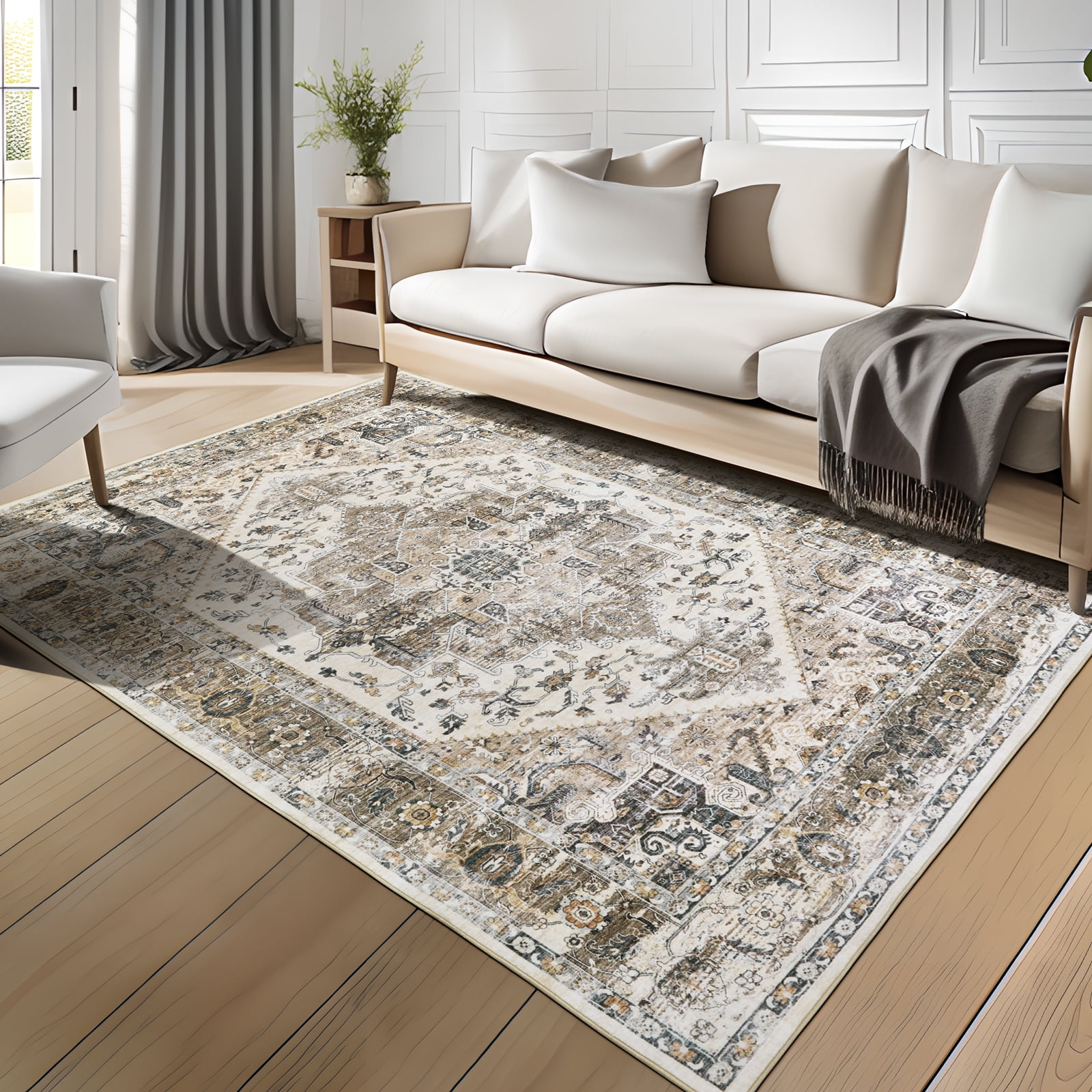 Ofoor Area Rugs for Living Room 6'x9' Washable Rugs Retro Large Area ...