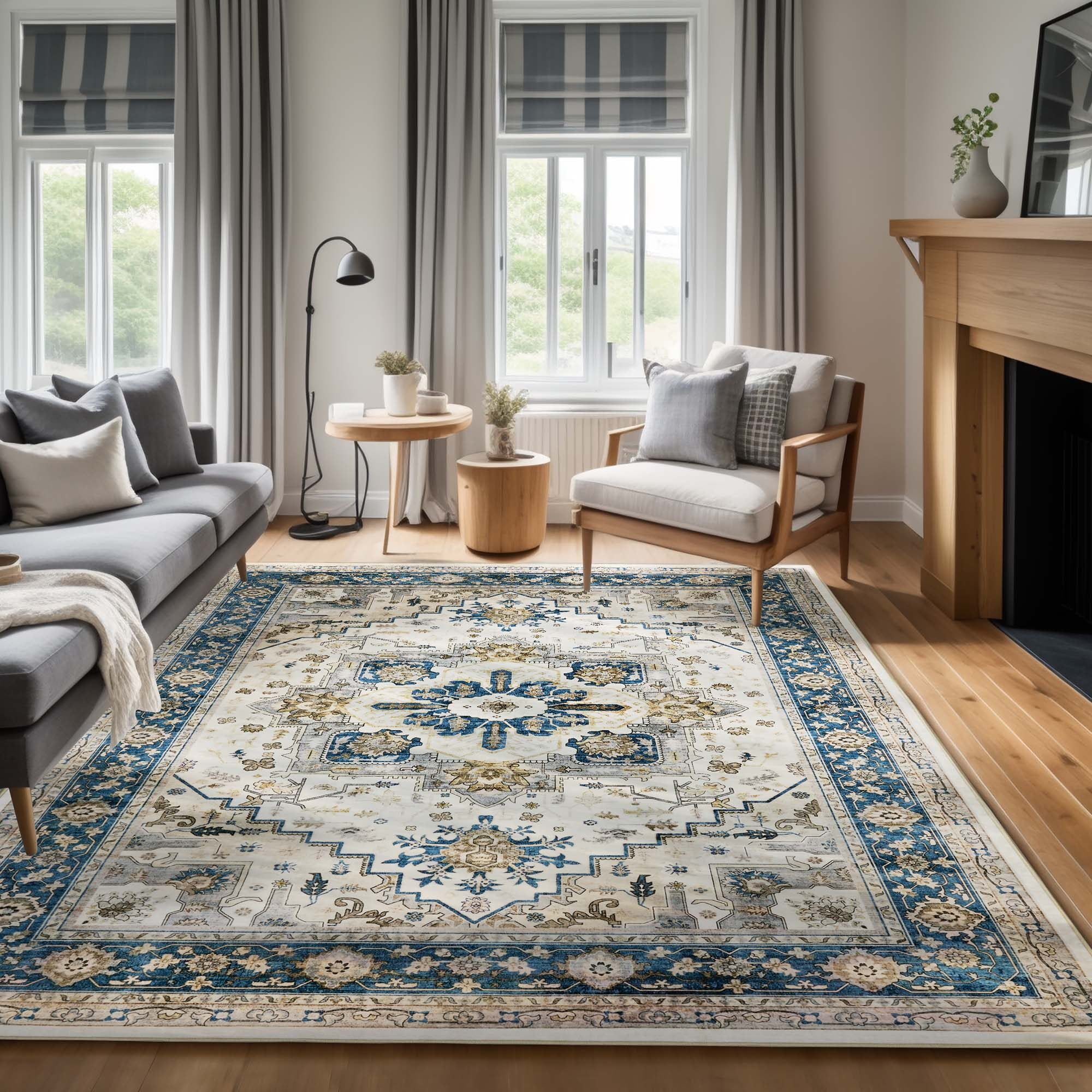 Ofoor Area Rugs for Living Room 8'x10' Washable Rugs Retro Large Area ...