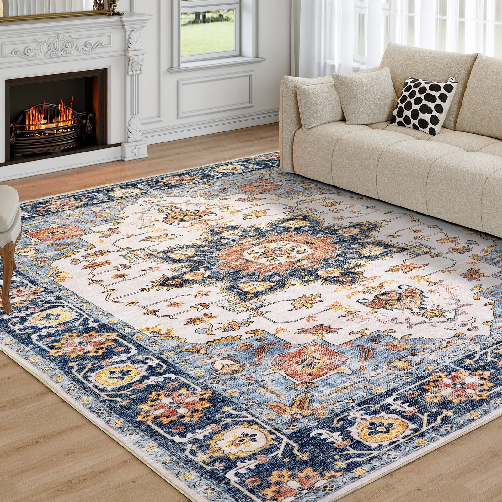 Ofoor 8'x10' Washable, Anti-slip, Ultra-thin, Soft Area Rug for Living ...