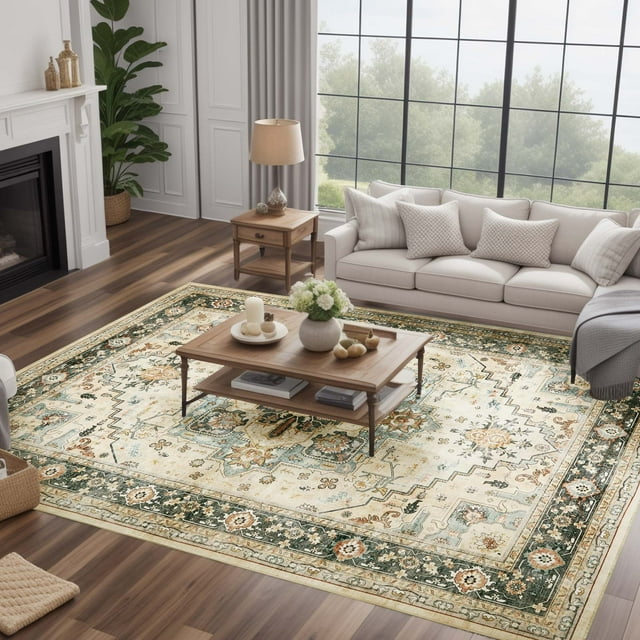 Ofoor Area Rugs for Living Room 9'x12' Washable Rugs Retro Large Area ...