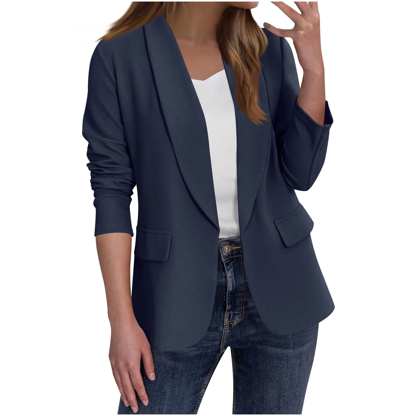 Ofreoo Women's Solid Color Casual Fashion Soft Long-sleeved Cardigan ...