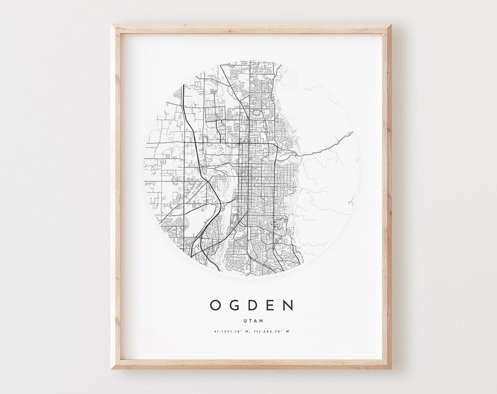 Ogden Map Print, Ogden Map Poster City Wall Art, Ut Road Map, Utah ...