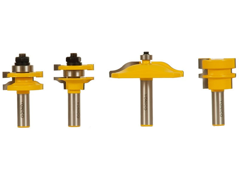 Ogee 4 Bit Cabinet Door Router Bit Set - 1/2" Shank - Yonico 12430 ...