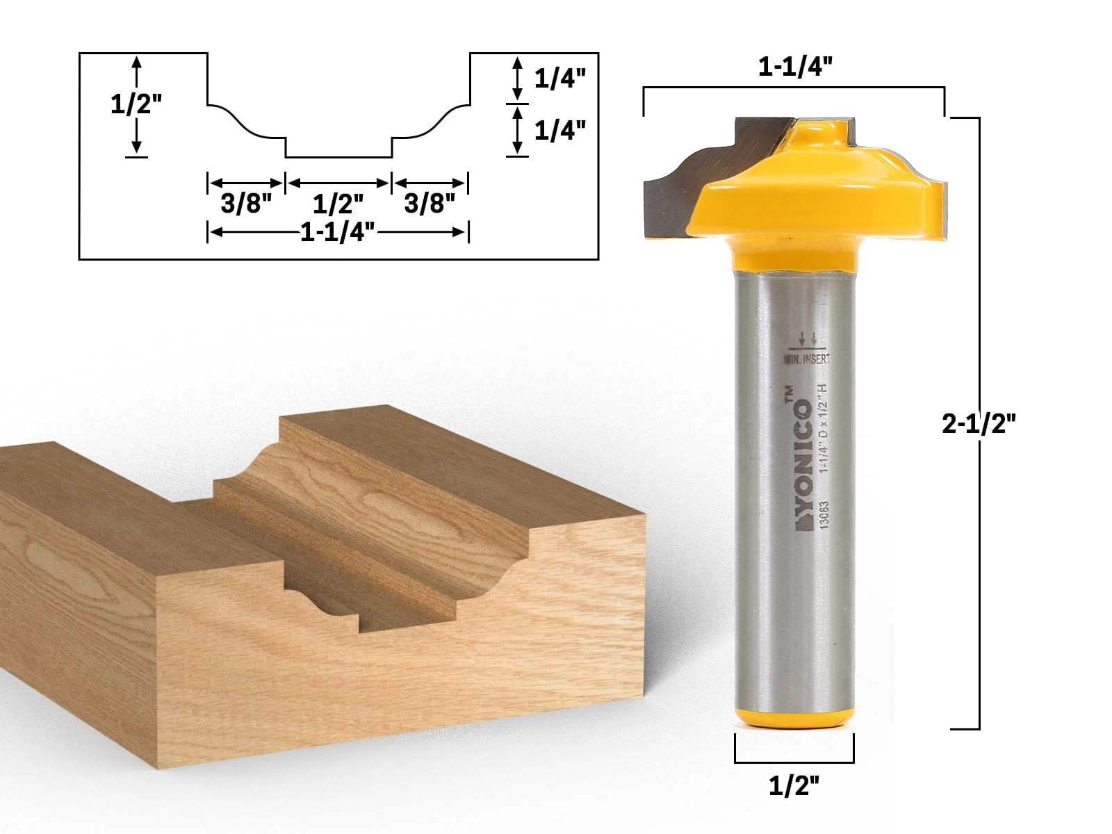 Ogee CNC Cabinet Door Rail & Stile Router Bit - 1/2" Shank - Yonico ...