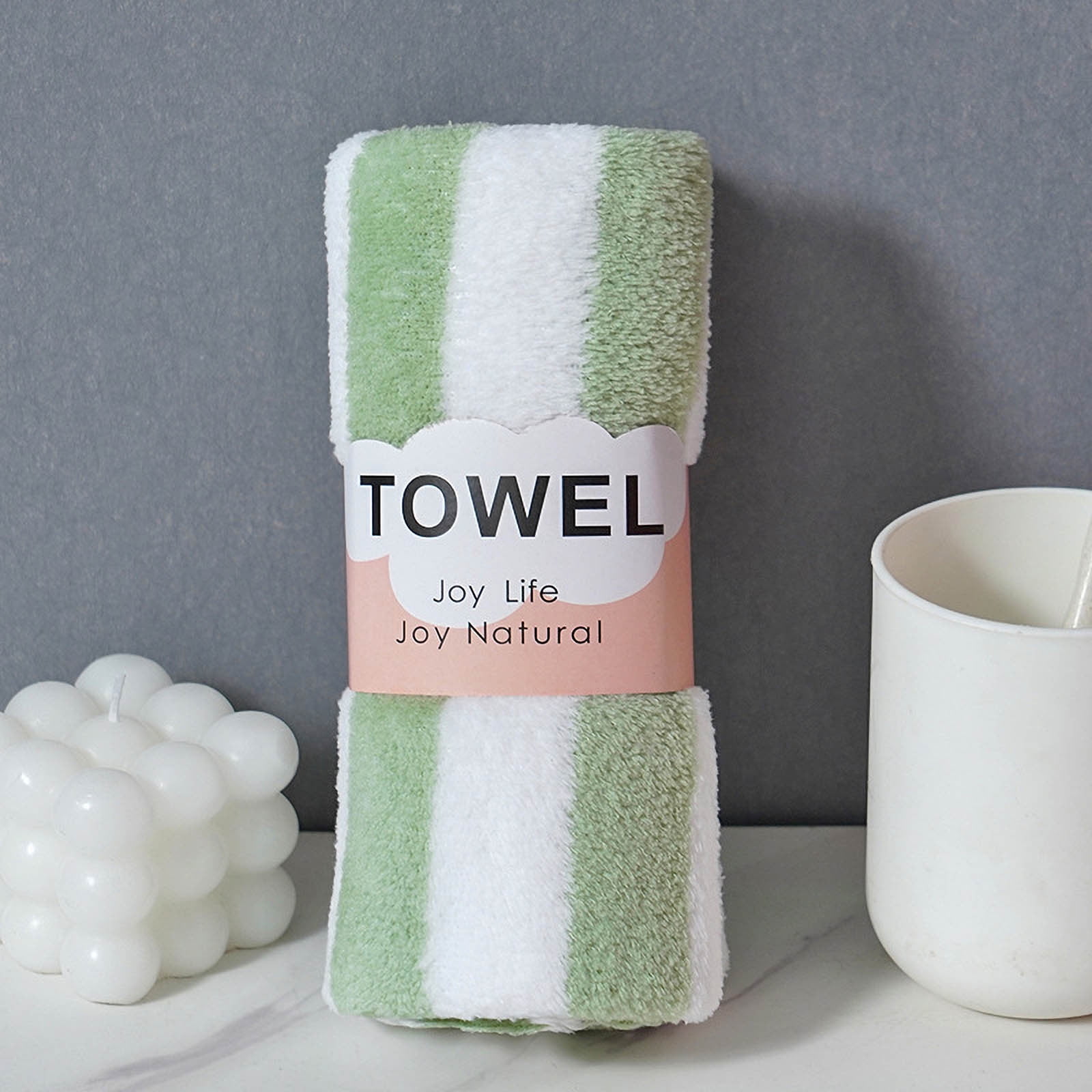 Oggfader 35*75cm Absorbent Coral Velvet Towel Colorful Striped Face ...