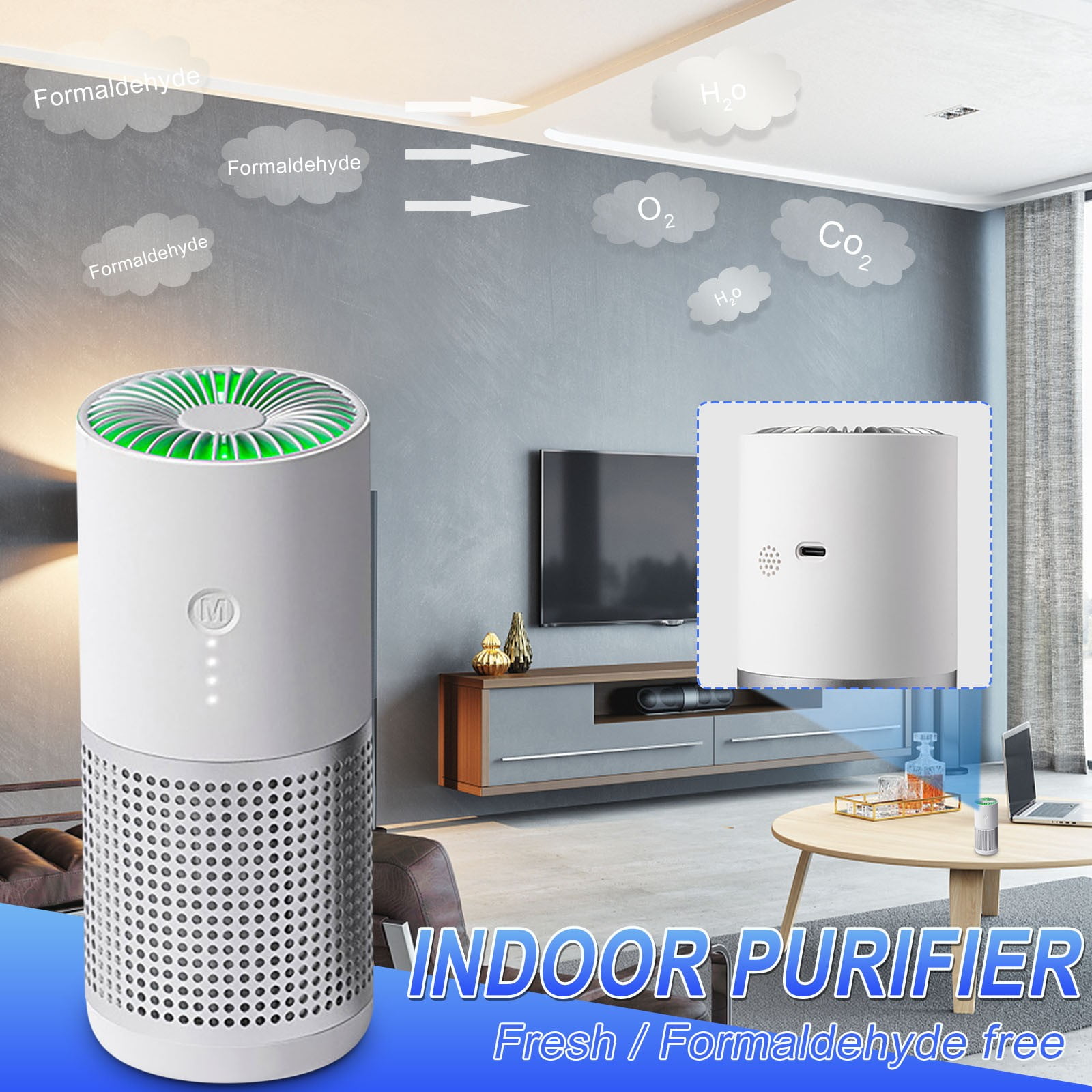 Oggfader Air Purifier for Large Rooms,Car Purifiers 3 Wind Speed 360 ...