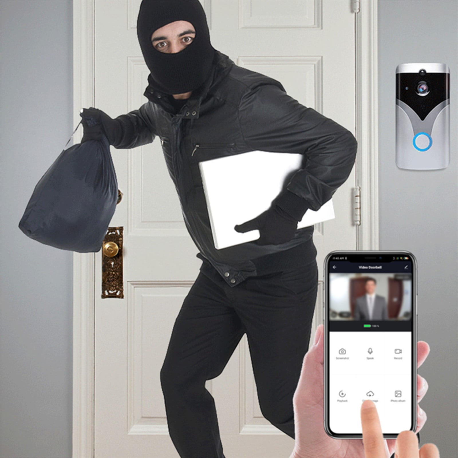 Oggfader Ring Doorbell Camera Wifi Low Power Monitoring Mobile Phone ...