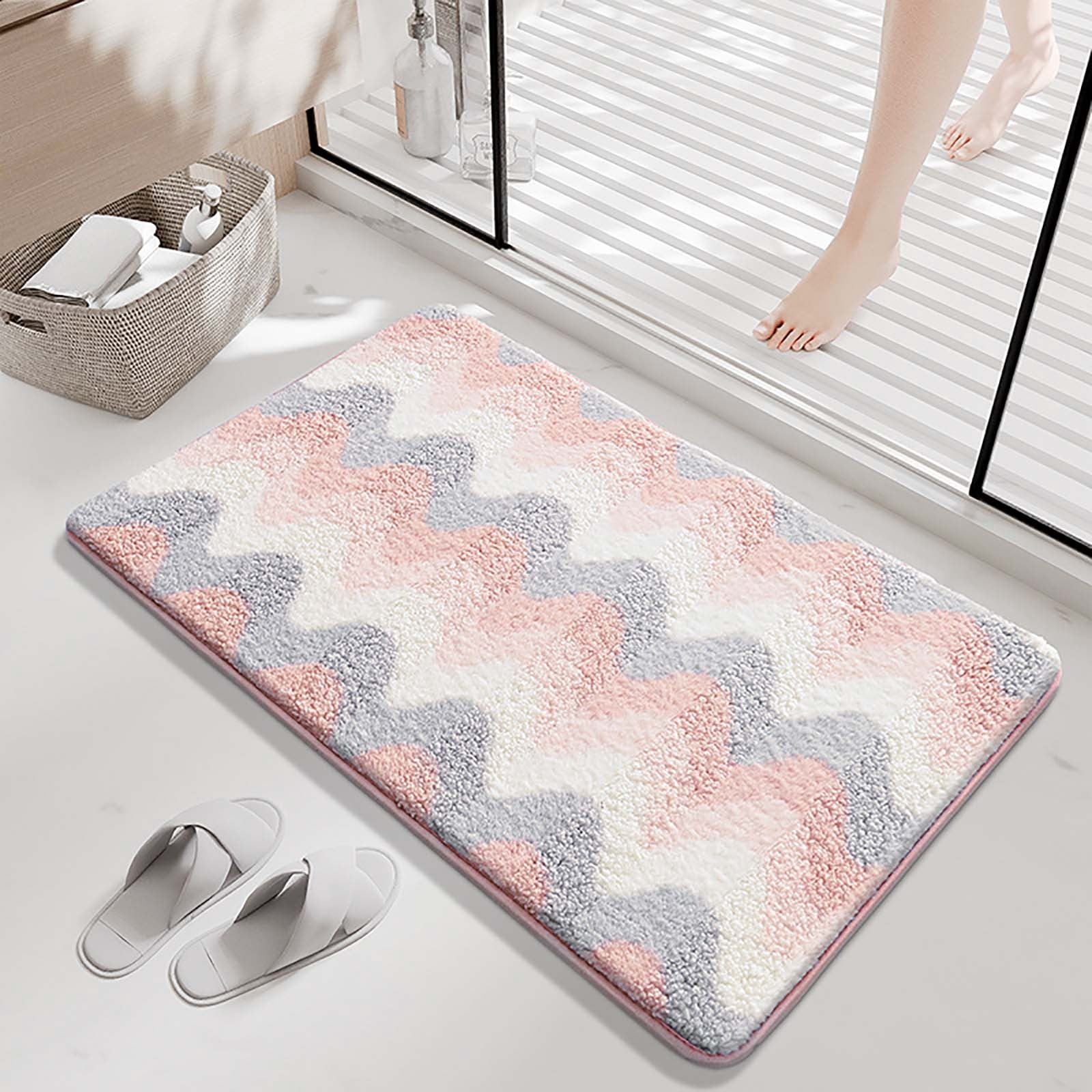 Oggfader Bathroom Rug Door Mat with Fleece, Super Absorbent Floor Mats ...