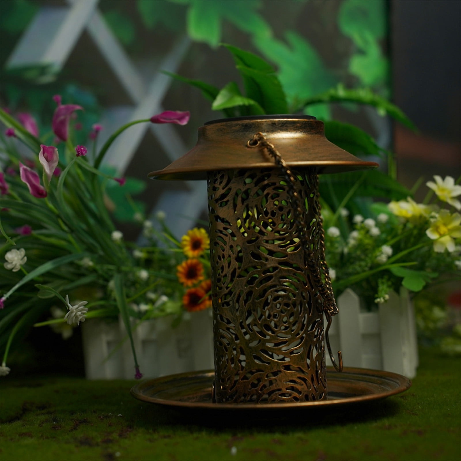 Oggfader Solar Lights Outdoor Waterproof 2 In 1 Bird Feeder With Solar ...