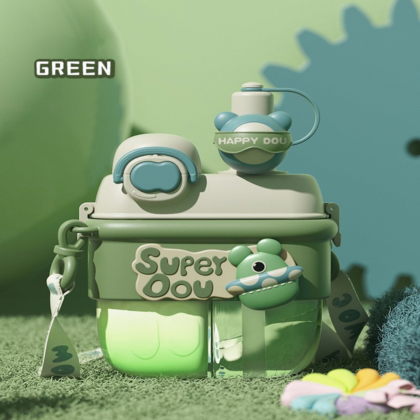 Oggfader Water Bottles Reusable Creative Straw Water Cup Large Cute ...