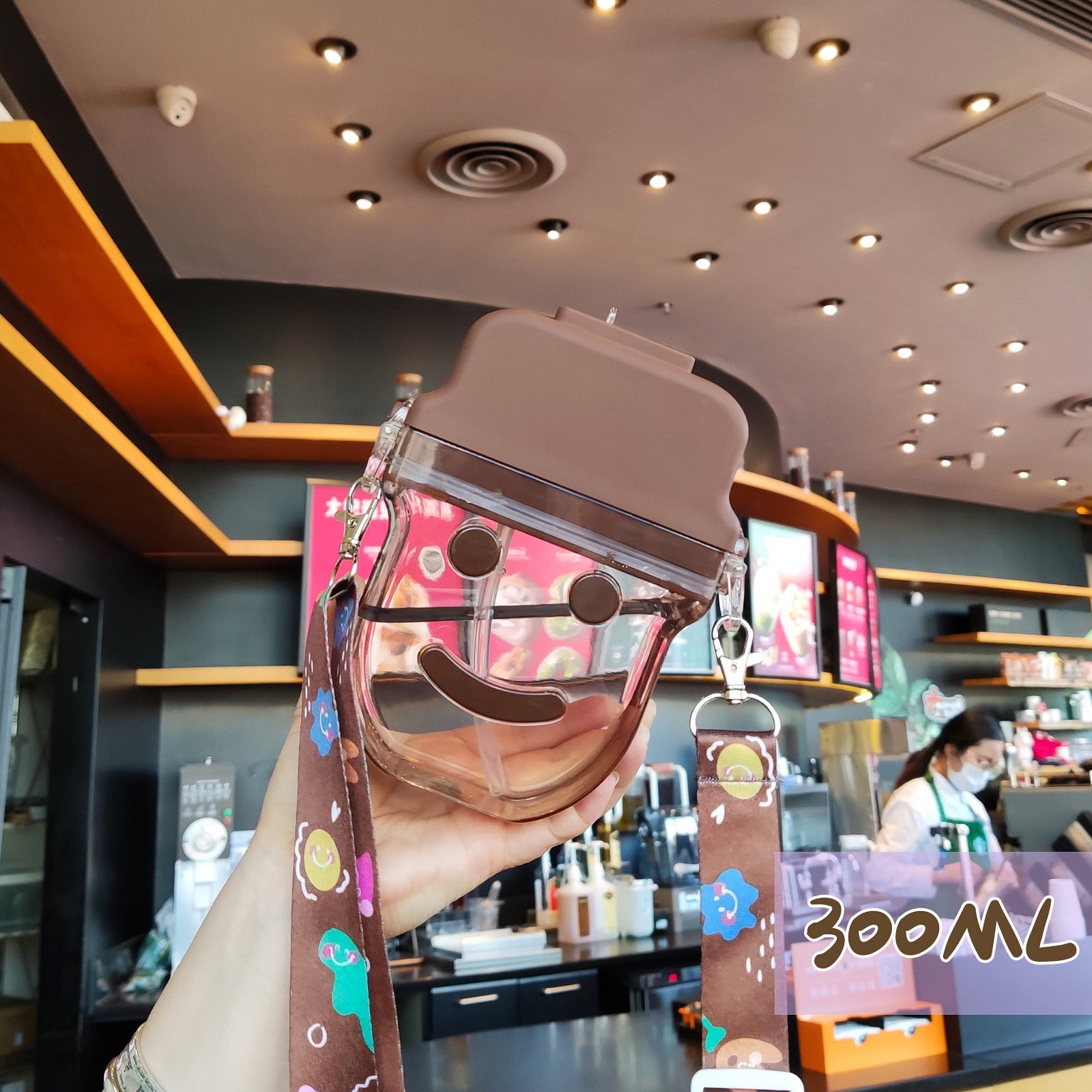 Oggfader Water Bottles Reusable Lovely Water Bottle Straw Leakproof ...