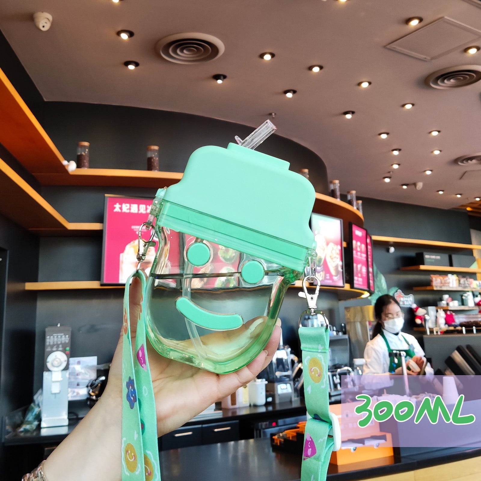 Oggfader Water Bottles Reusable Plastic Lovely Water Bottle Straw ...