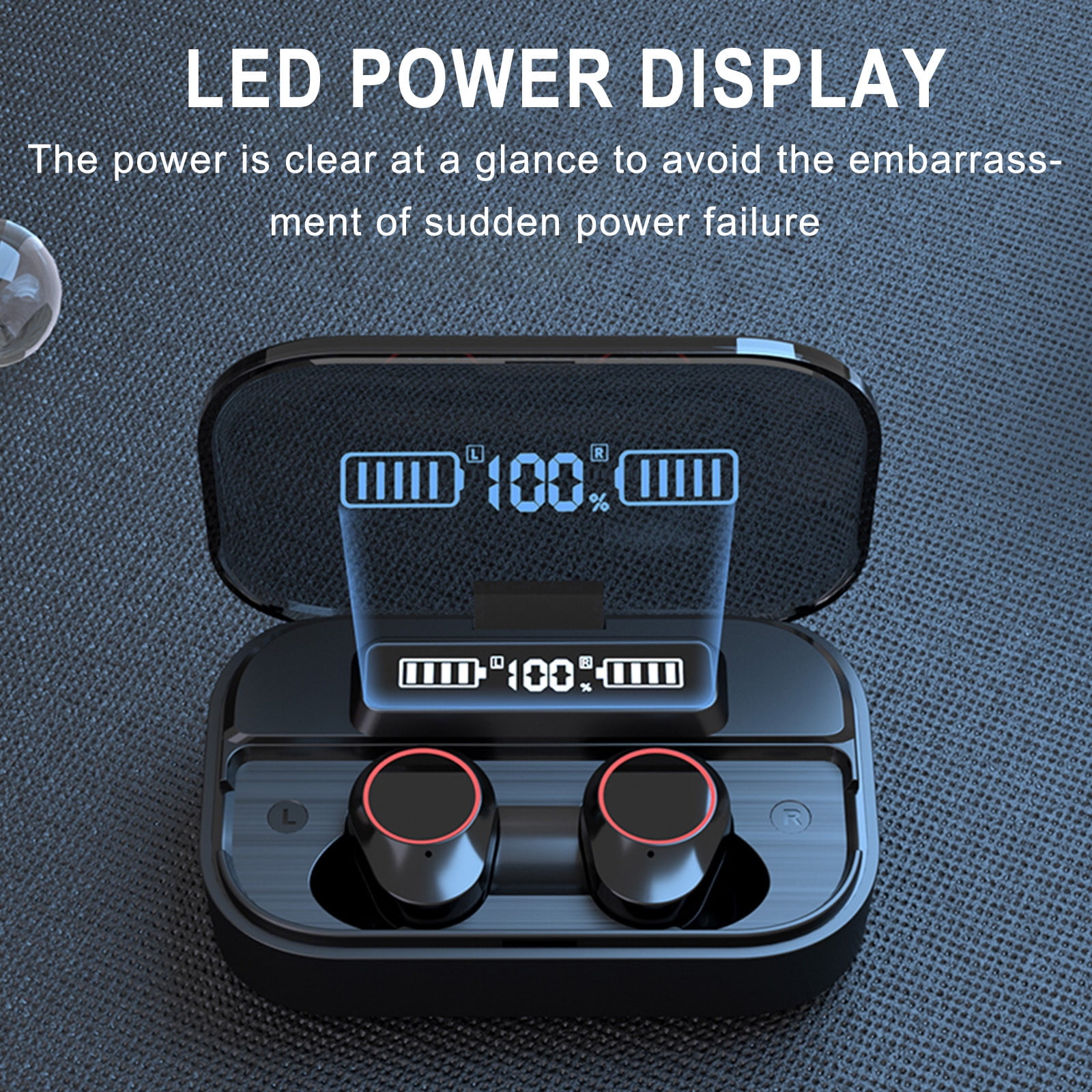 Oggfader Wireless Earbuds G05 Headset Contact Control Digital Display ...