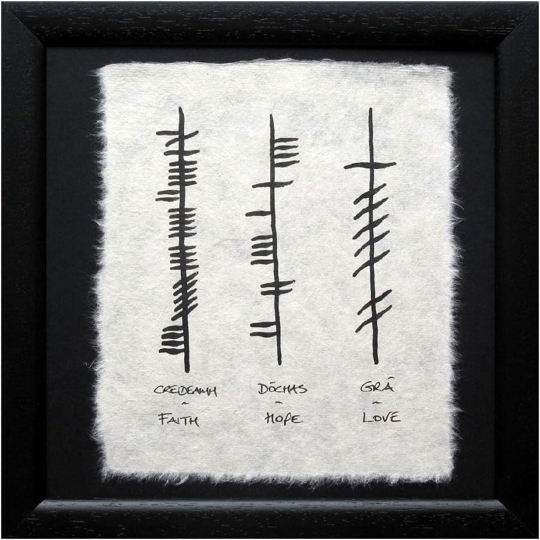 Ogham Irish Wall Art, Wedding Blessing Faith, Hope Love, Black Frame ...