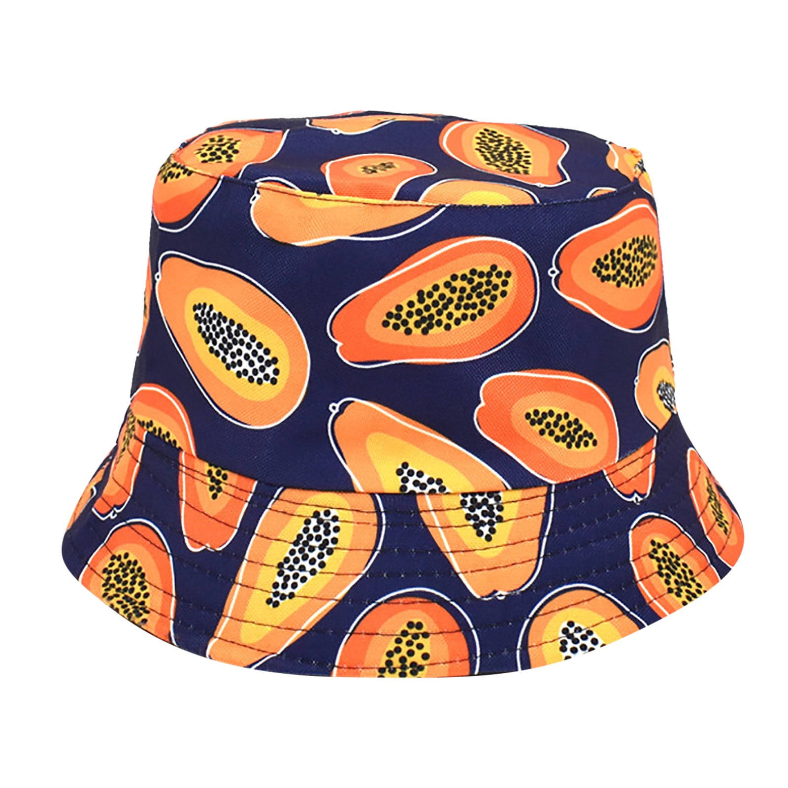 Ogiraw Bucket Hat Papaya Print Fisherman's Hat Border Men's Outdoor ...