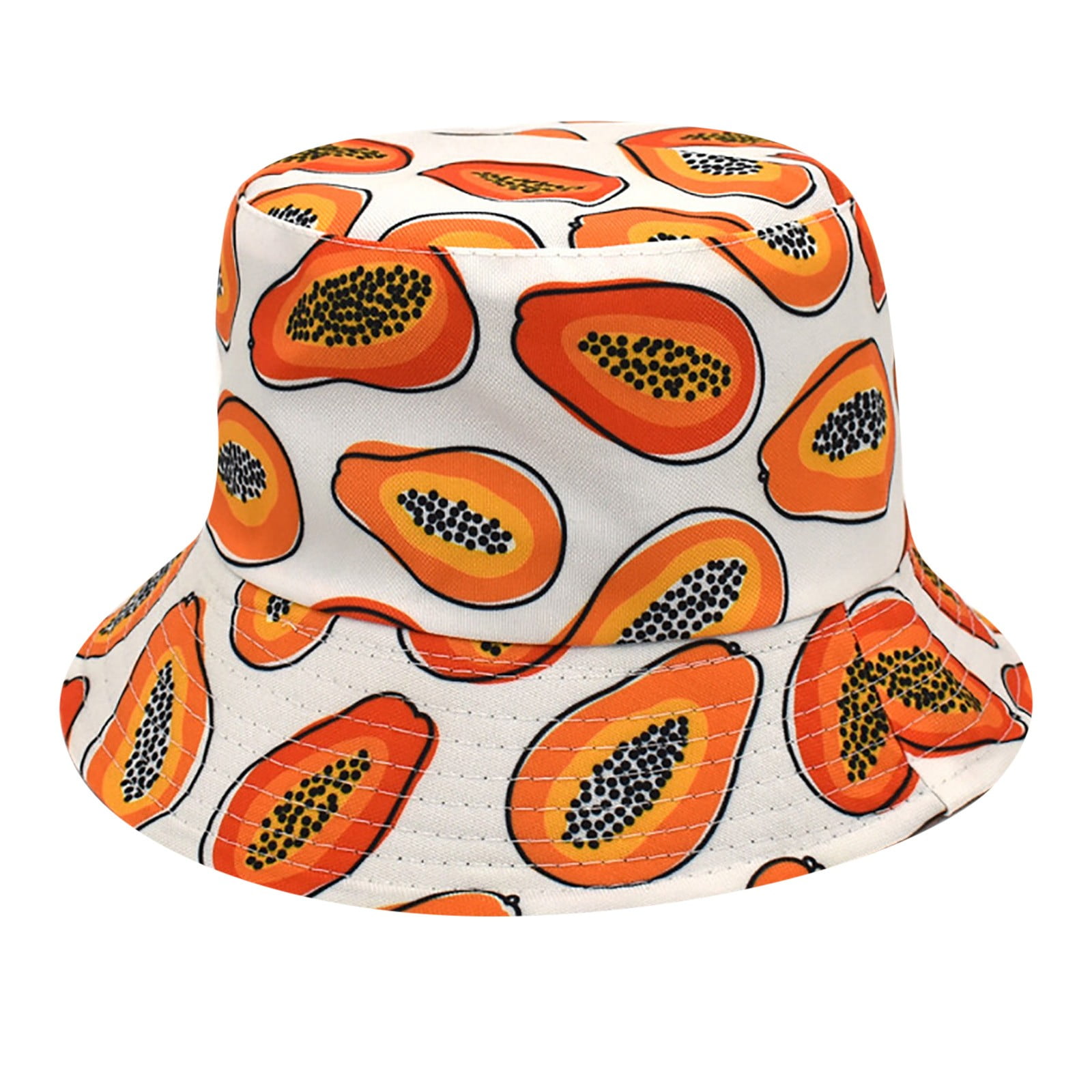 Ogiraw Bucket Hat Papaya Print Fisherman's Hat Border Men's Outdoor ...