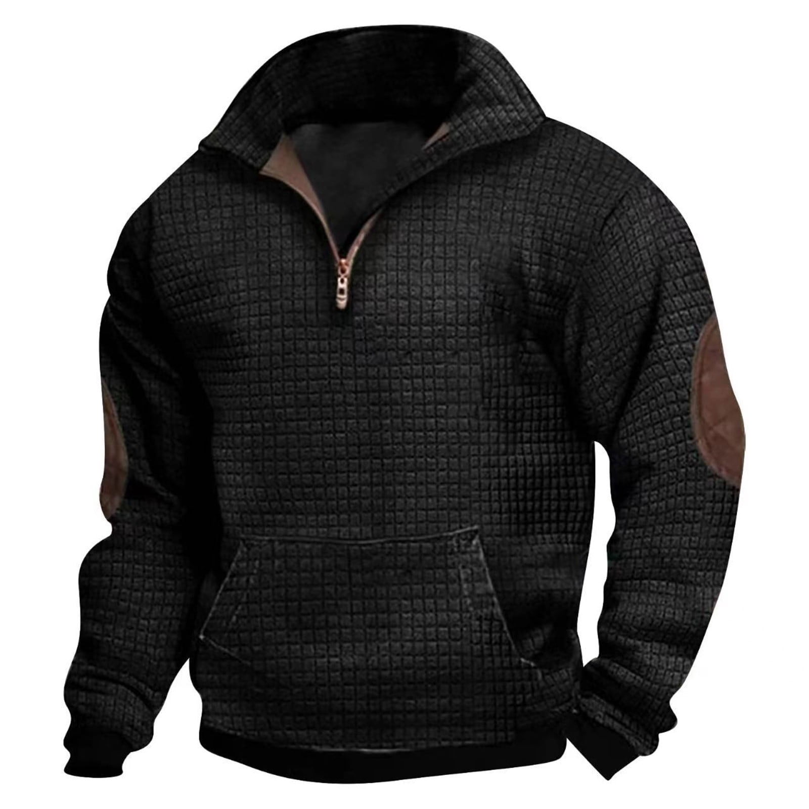 Ogiraw Tops for Men Hoodies for Men Zip Up Hoodie Men Retro Half Zip ...