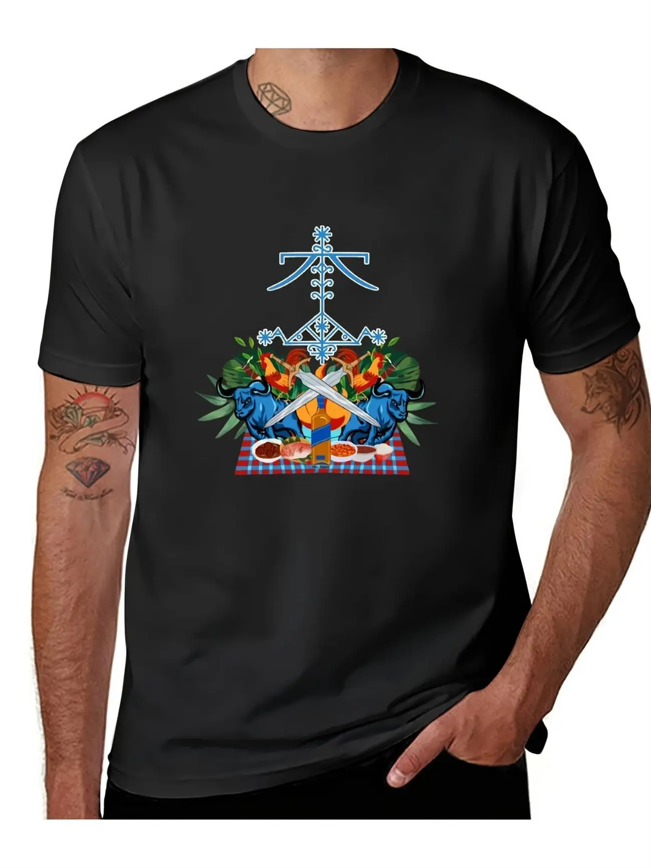 Ogou Feray Veve And Offerings Graphic T-Shirt, 100% Cotton, Casual Crew ...