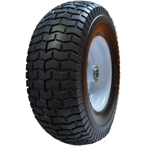 13x5.00-6 Front Flat Free Lawn Mower Tire and Wheelbarrow Wheel ...