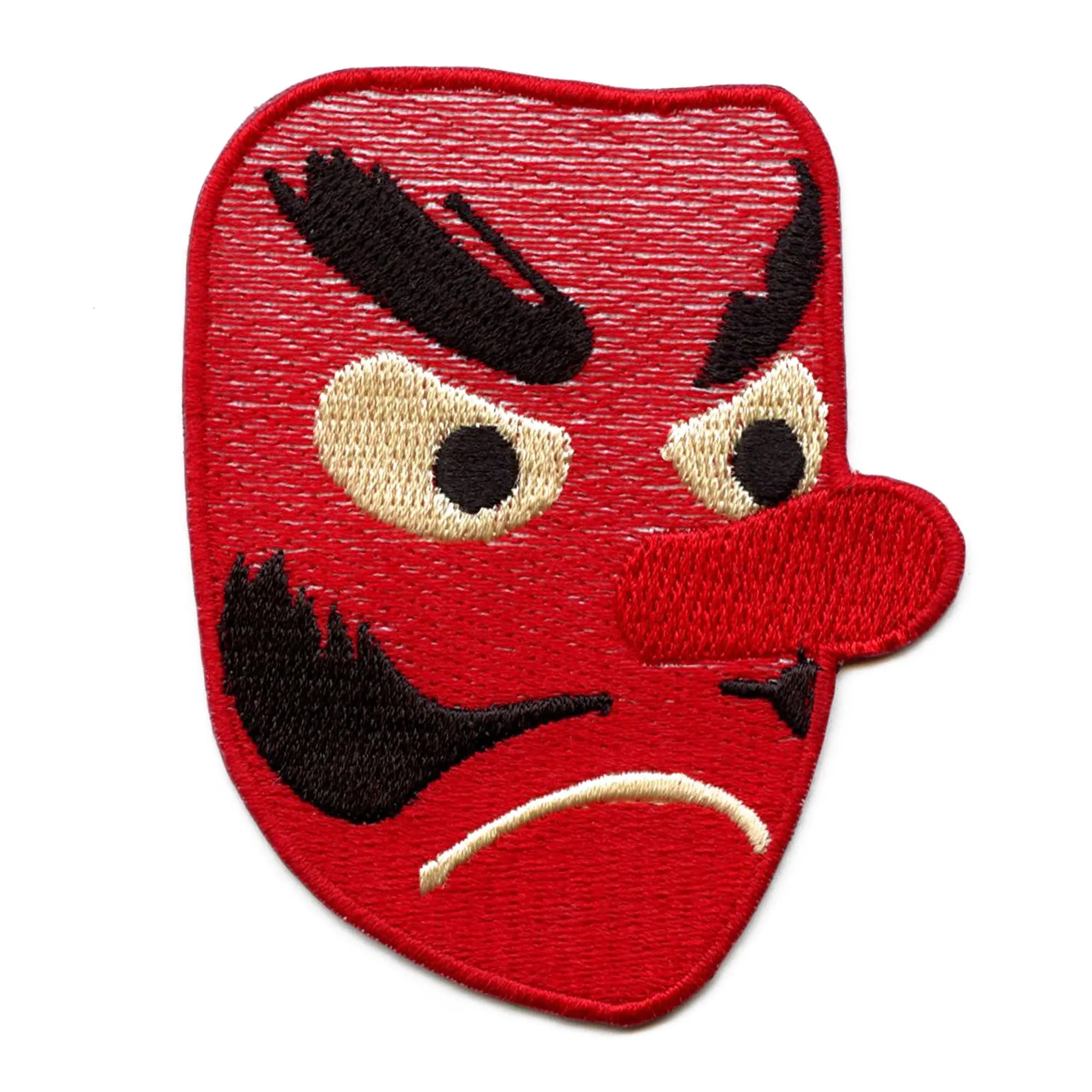 Ogre Mask Japanese Emoji Patch Tengu Red Mask Embroidered Iron On ...