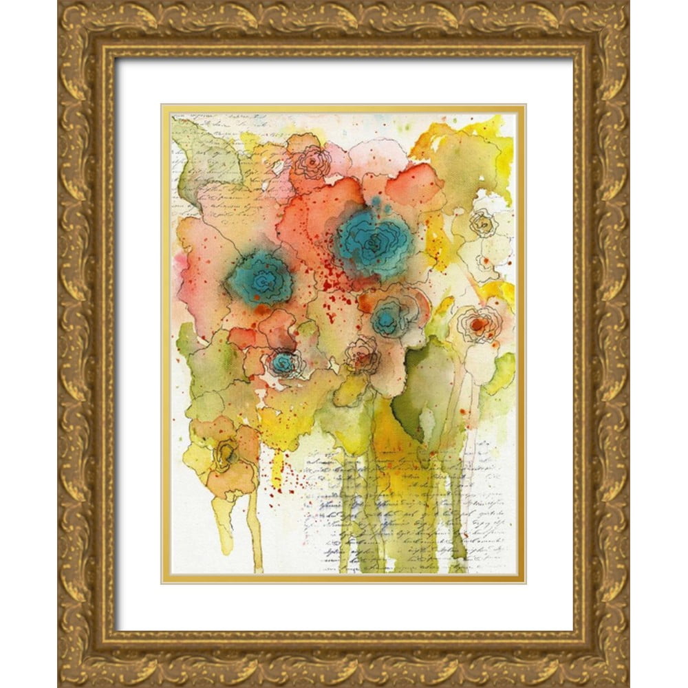Ogren, Sarah 12x14 Gold Ornate Wood Framed with Double Matting Museum Art Print Titled - Floral ...