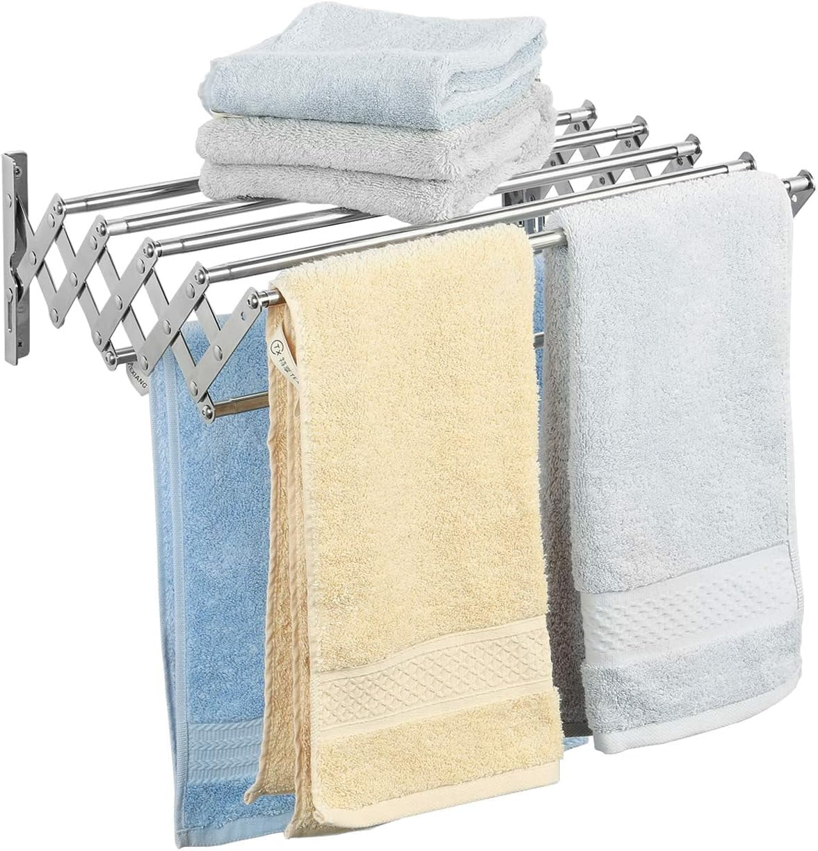 Ogrmar Stainless Steel Space-Saving Towel Rack Wall Mounted Retractable ...
