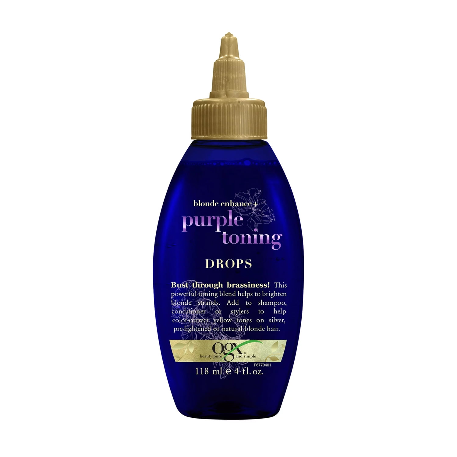 Ogx Blonde Enhanced Purple Toning Drops, 4 Oz., Pack of 6 - Walmart.com