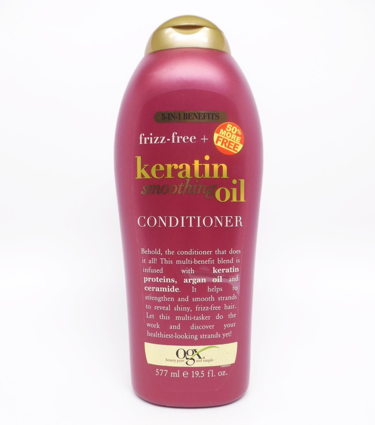 OGX Frizz-Free + Keratin Smoothing Oil Conditioner, 5 in 1, for Frizzy ...