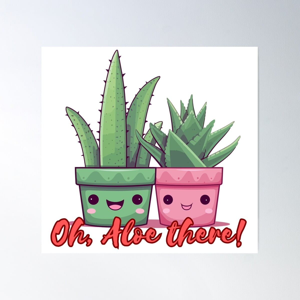 Oh, Aloe There! Poster Wall Art, Modern Wall Decor For Living Room ...