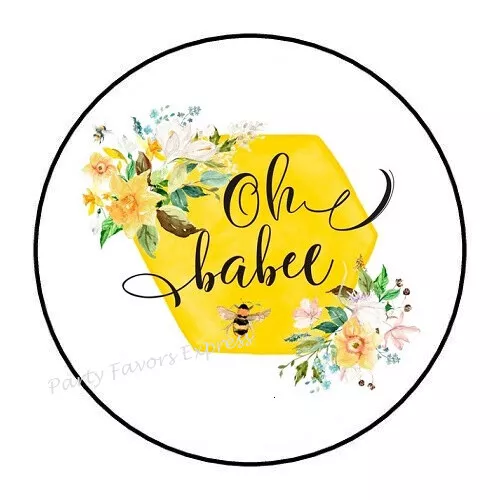 Oh Babee Bee Baby Shower Sticker Party Favors Sticker Envelope Seals ...