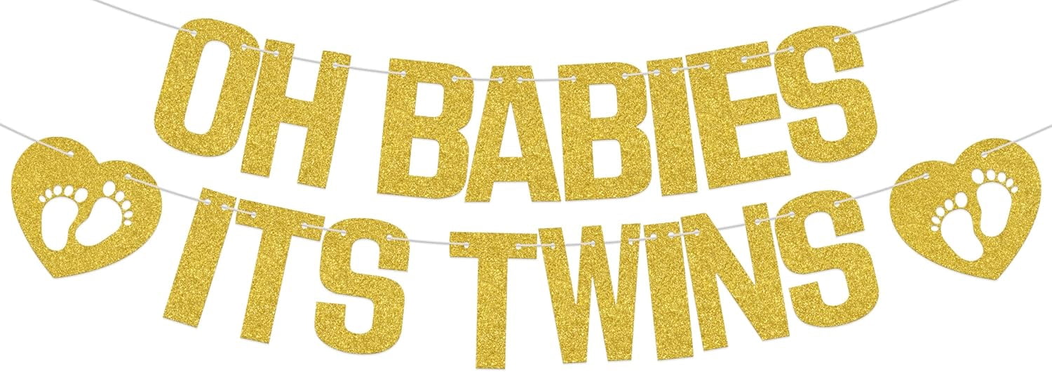 Oh Babies Its Twins Banner, Twin Baby Shower Decorations, Twins First ...