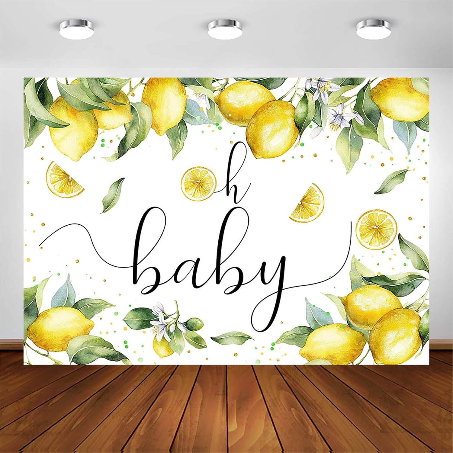 Oh Baby Baby Shower Backdrop Fruit Lemon Theme Baby Shower Photography ...