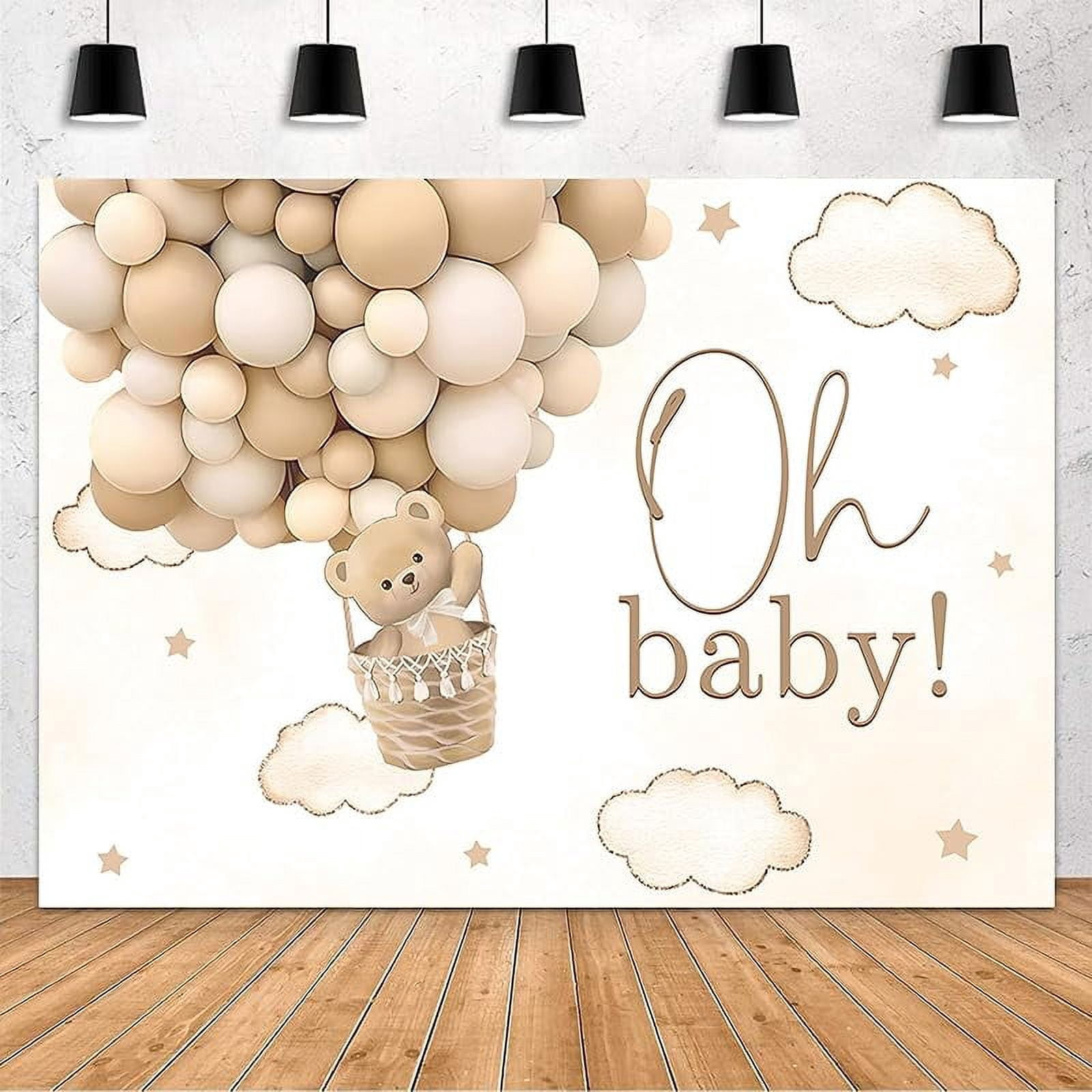 Oh Baby Backdrop Bear Baby Shower Backdrop We Can Bearly Wait Baby ...