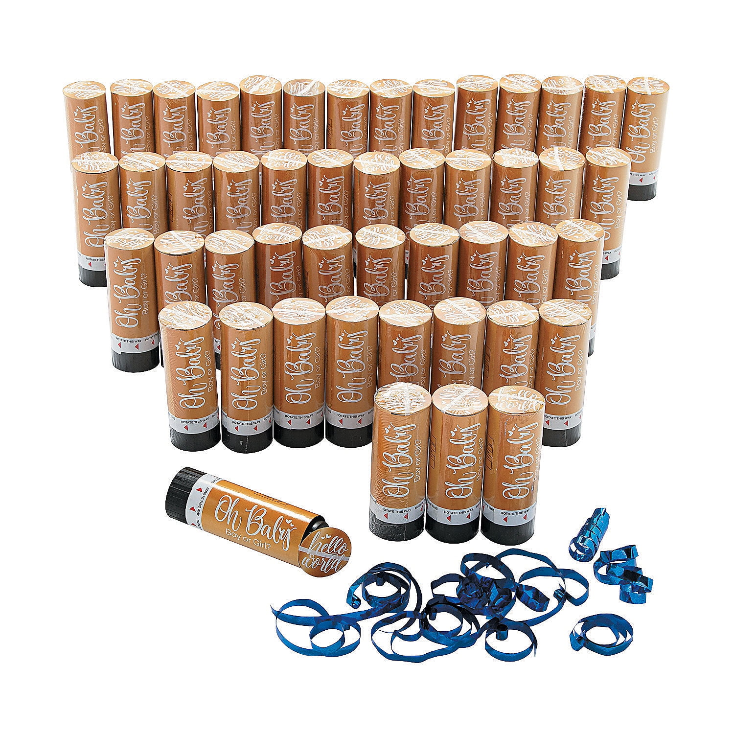 Oh Baby Blue Gender Reveal Confetti Poppers Bulk 48 Pc - Walmart.com