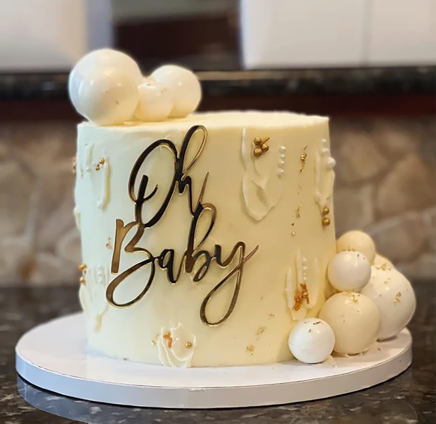 Oh Baby Cake Topper, Oh baby BSL1 Cake Topper Gold Acrylic Baby boy or ...