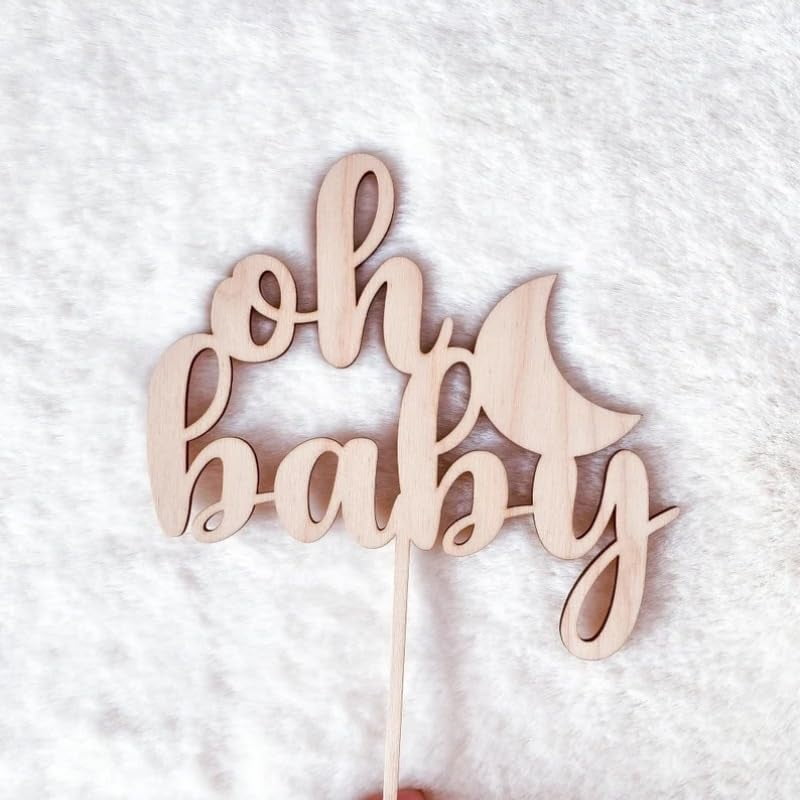 Oh Baby Cake Topper Wood Baby RST1 Shower Cake Topper for Baby Shower ...